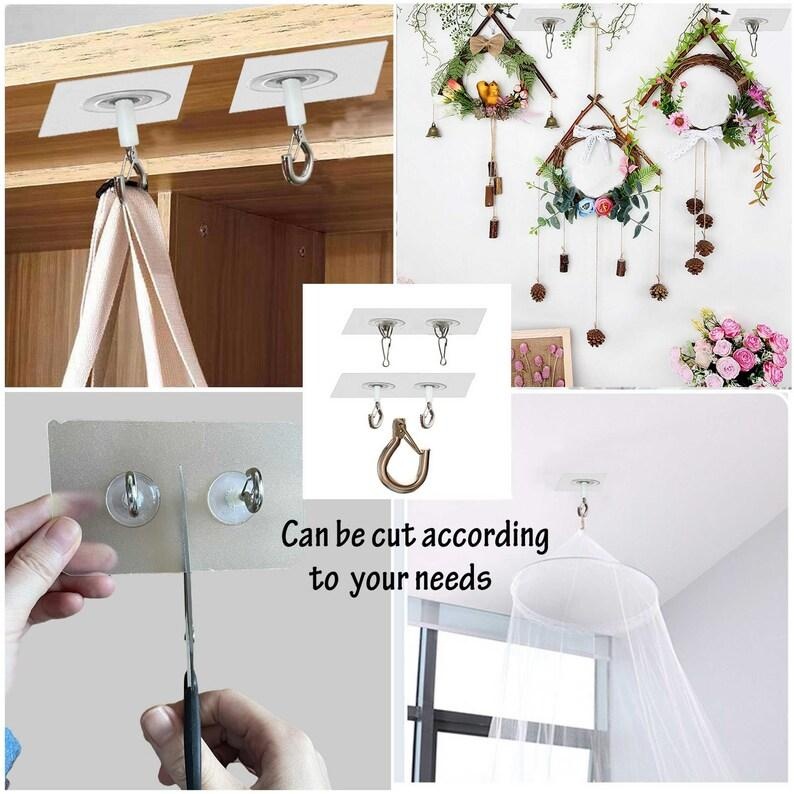 Adhesive Ceiling Hooks,Damage Free Ceiling Mounted Hooks Transparent ...
