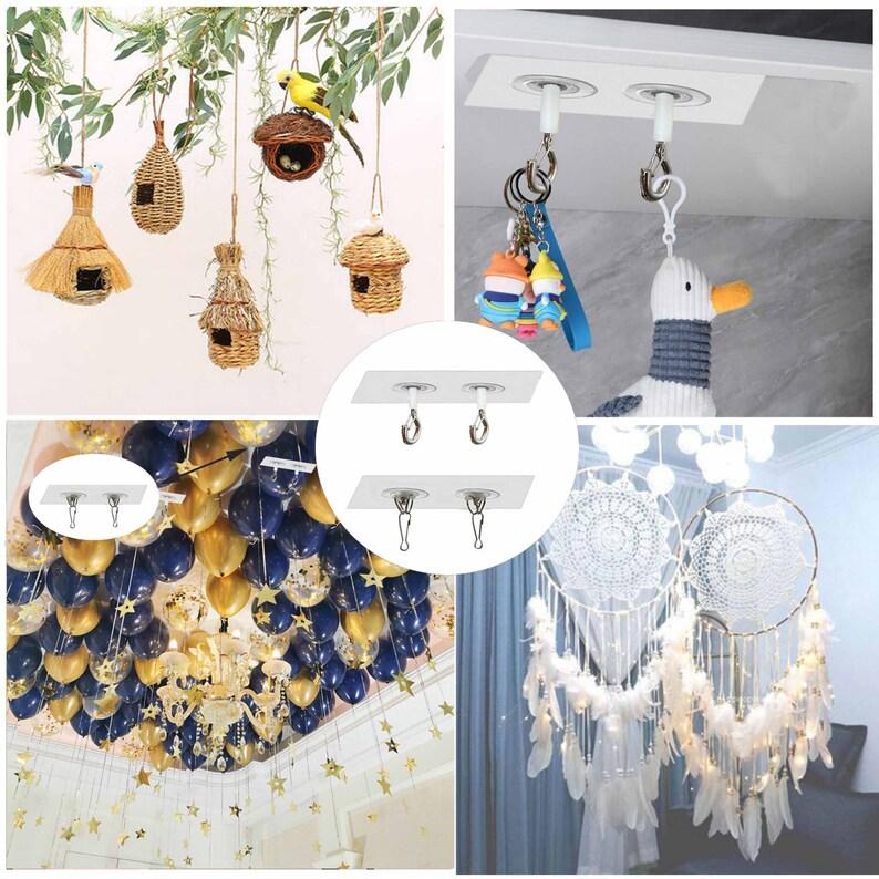 Adhesive Ceiling Hooks,Damage Free Ceiling Mounted Hooks Transparent ...