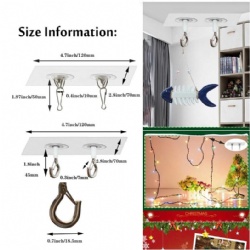 Adhesive Ceiling Hooks,Damage Free Ceiling Mounted Hooks Transparent ...